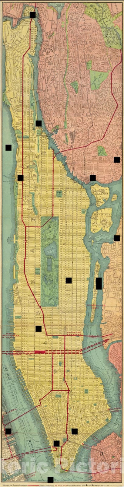 Historic Map : Rand McNally Map of the Borough of Manhattan, 1908, Ran ...