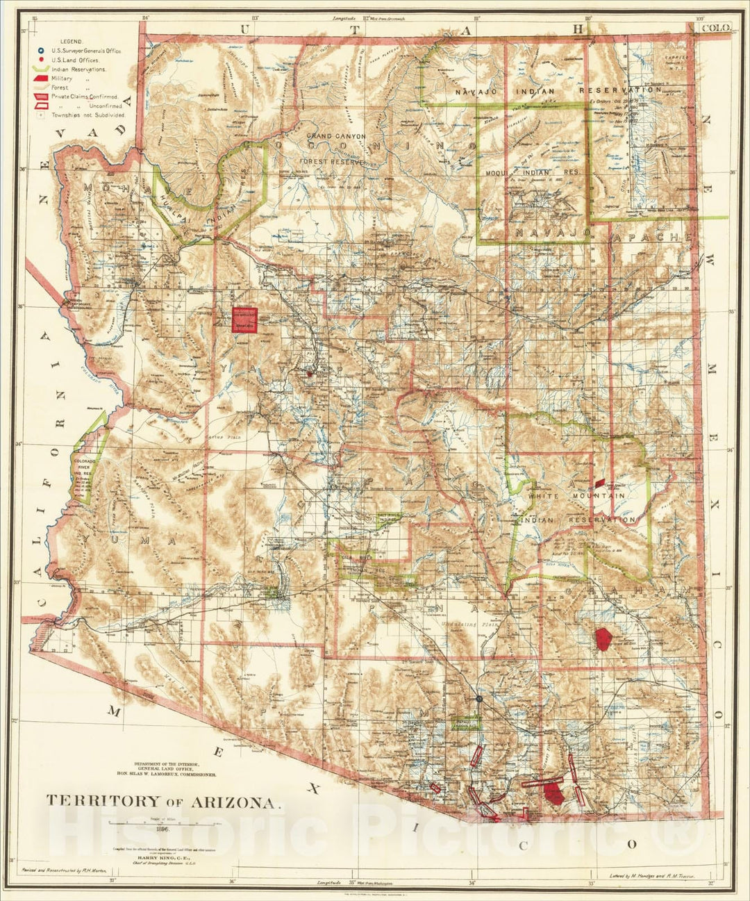 Historic Map : Territory of Arizona . . .1896, 1896, General Land Offi ...