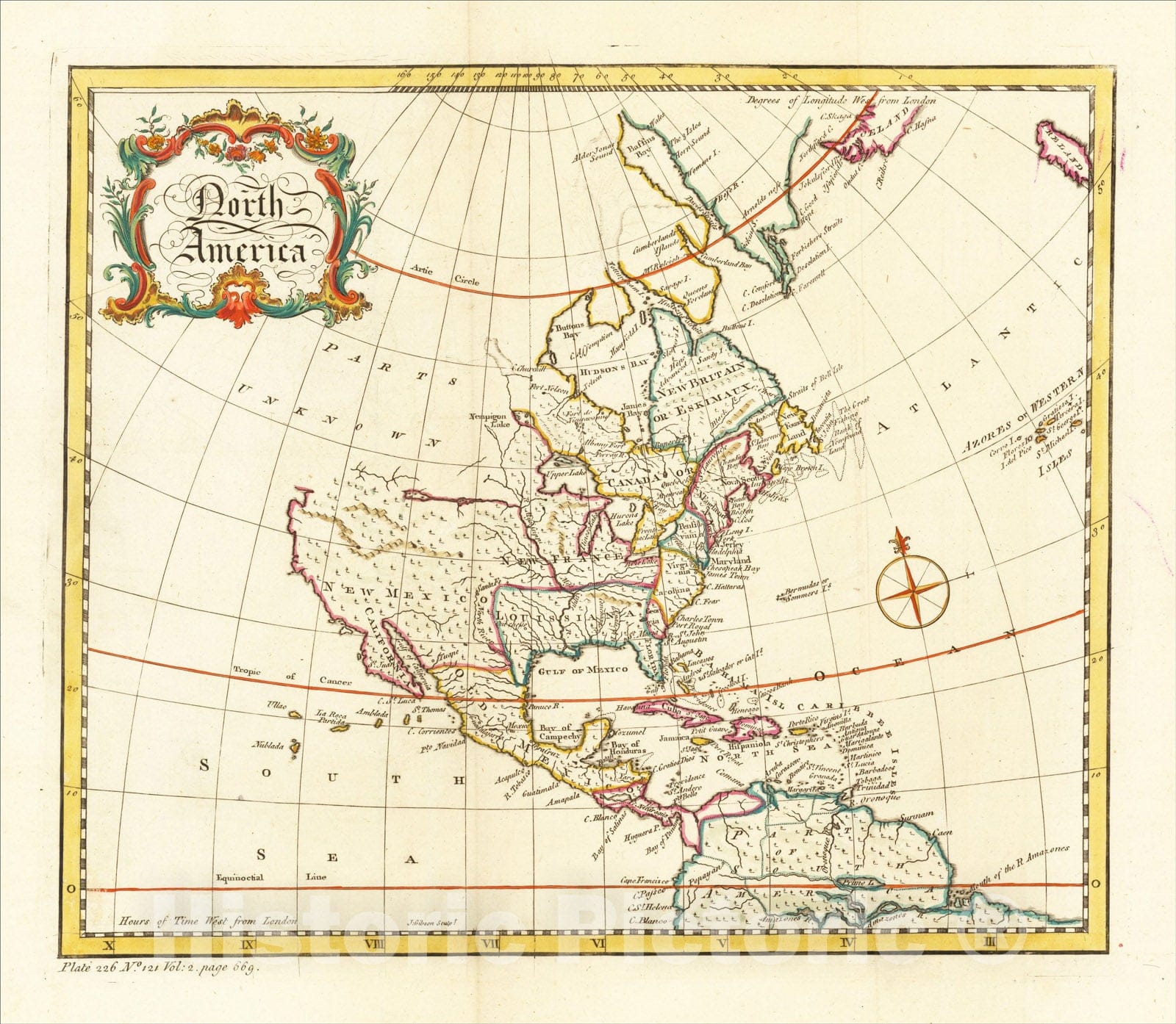 Historic Map : North America, 1760, John Gibson, Vintage Wall Art ...