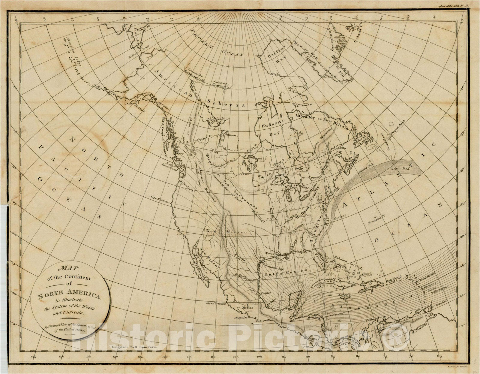 Historic Map : Map of the Continent of North America to illustrate the ...