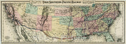 Historic Map : Map Showing the Line of the True Southern Pacific Railw ...