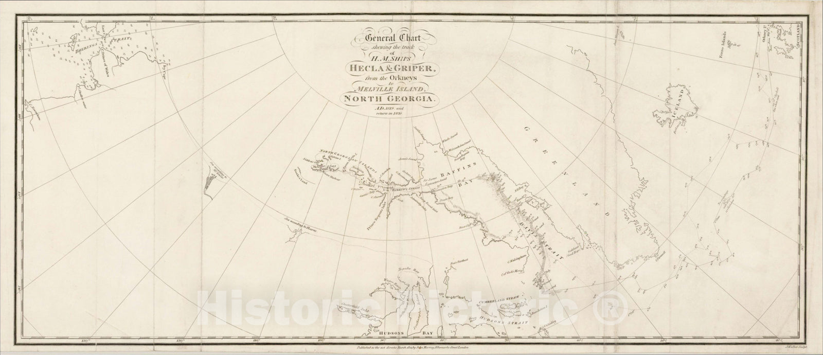 Historic Map : General Chart shewing the track of H.M. Ships Hecla & G ...