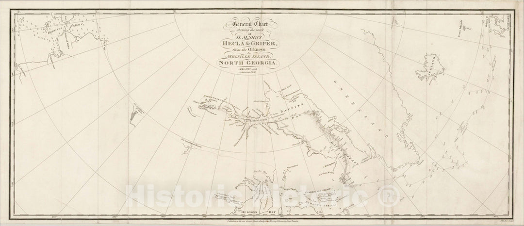 Historic Map : General Chart shewing the track of H.M. Ships Hecla & G ...