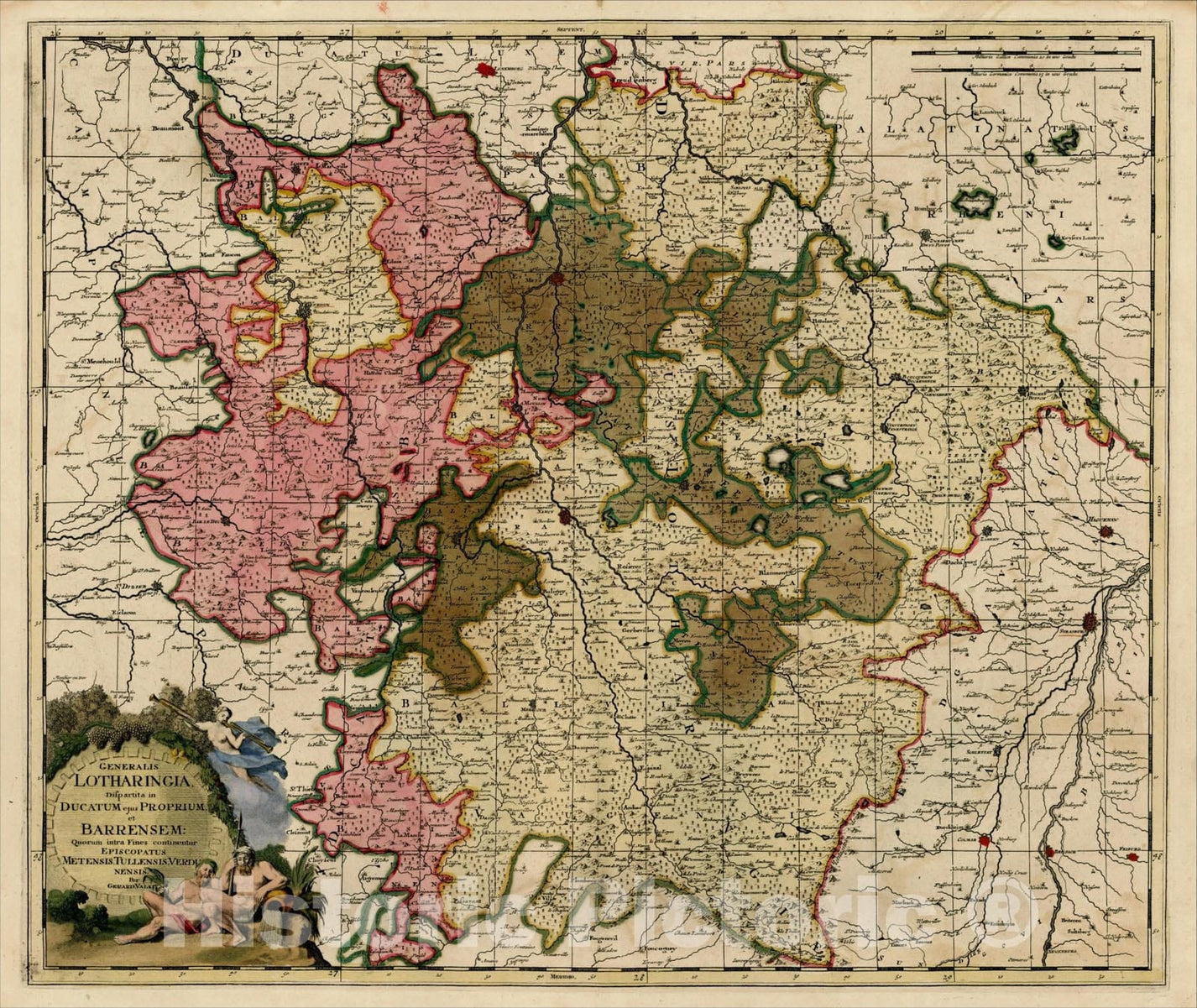 Historic Map : Generalis Lotharingia Dispartita in Ducatum ejus Propri ...
