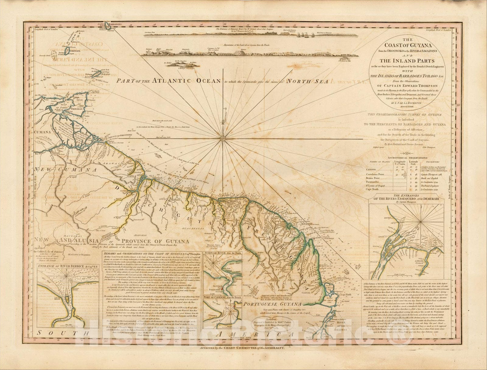 Historic Map : The Coast of Guyana From the Oroonoko to the River of A ...