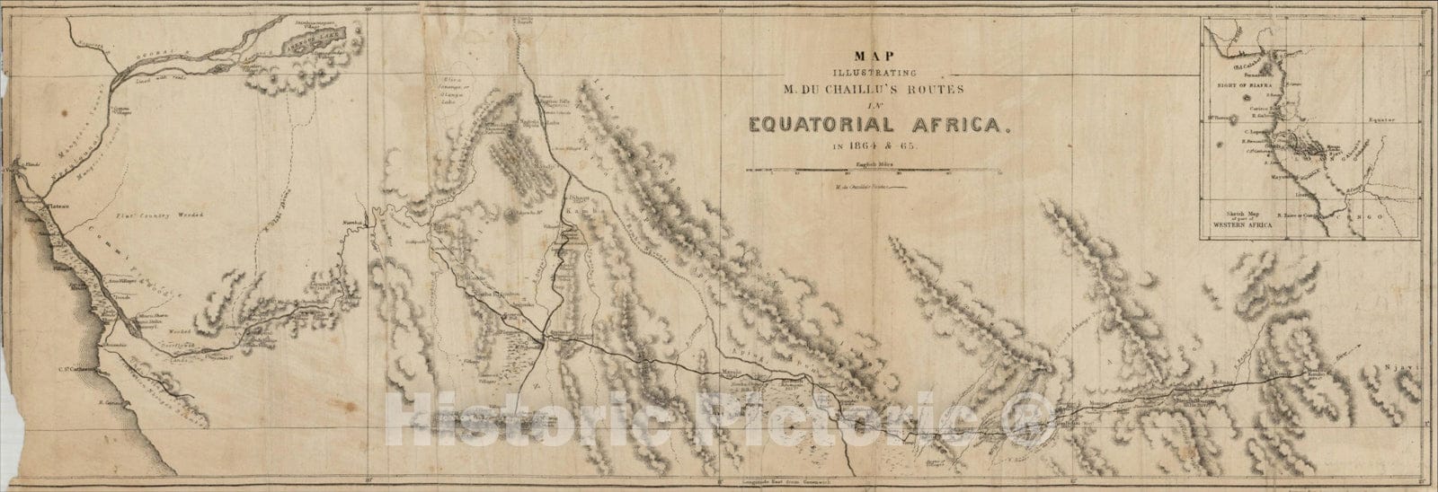 Historic Map : Map Illustrating M. Du Chaillu's Routes in Equatorial A ...