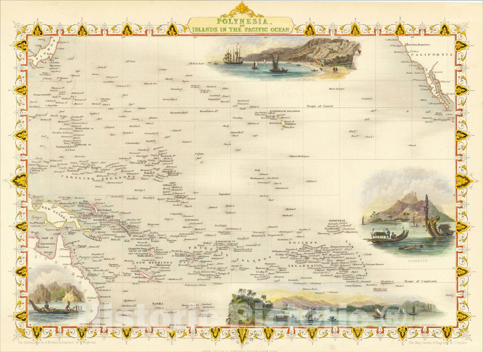 Historic Map : Polynesia, or Islands In the Pacific Ocean, 1851, John ...