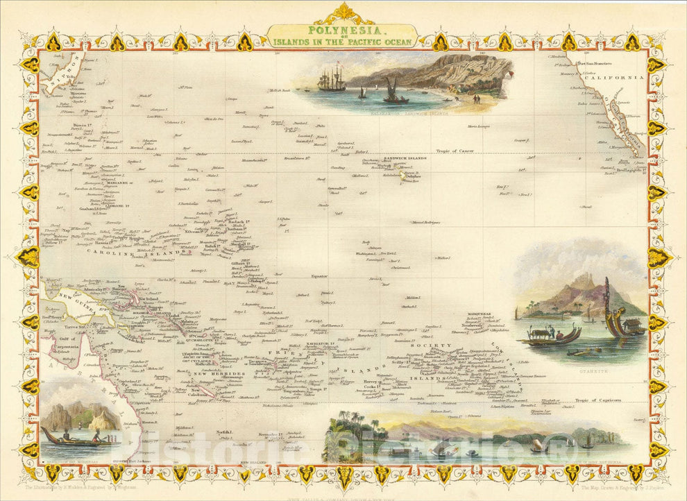 Historic Map : Polynesia, or Islands In the Pacific Ocean, 1851, John ...