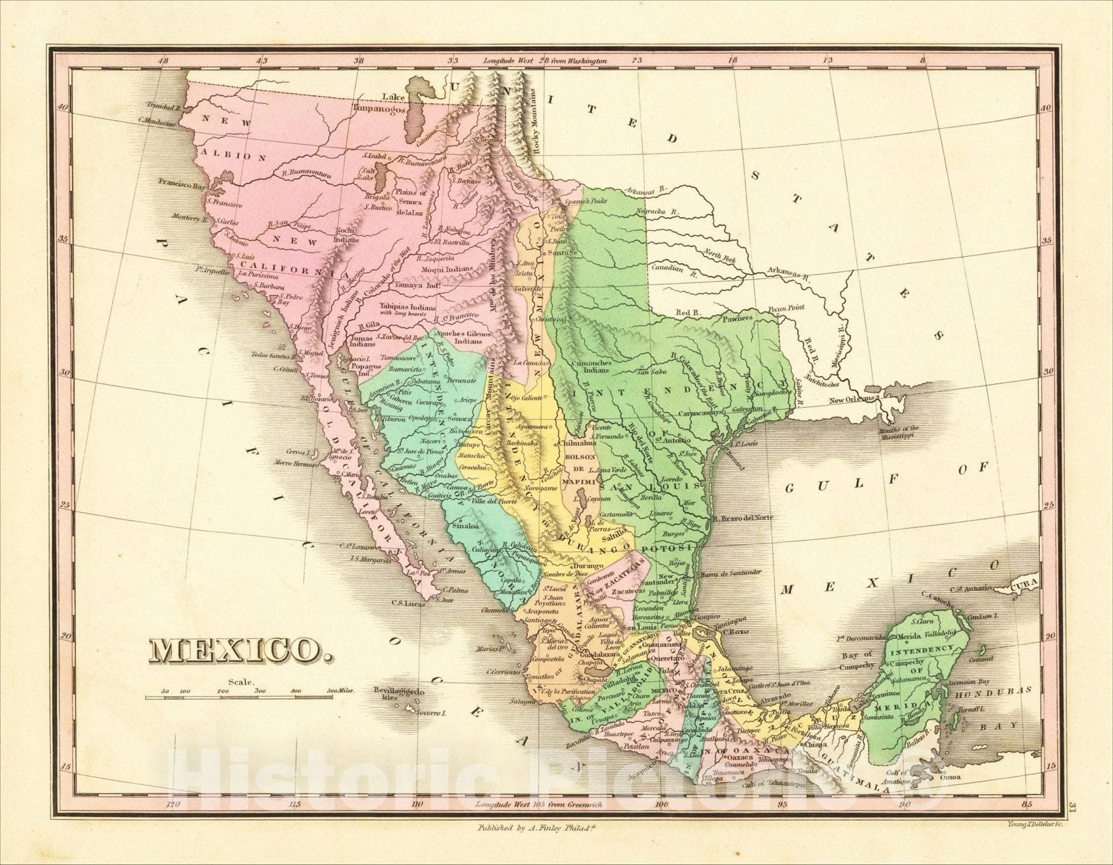 Historic Map : Mexico [including Texas and Upper California], 1824, An ...