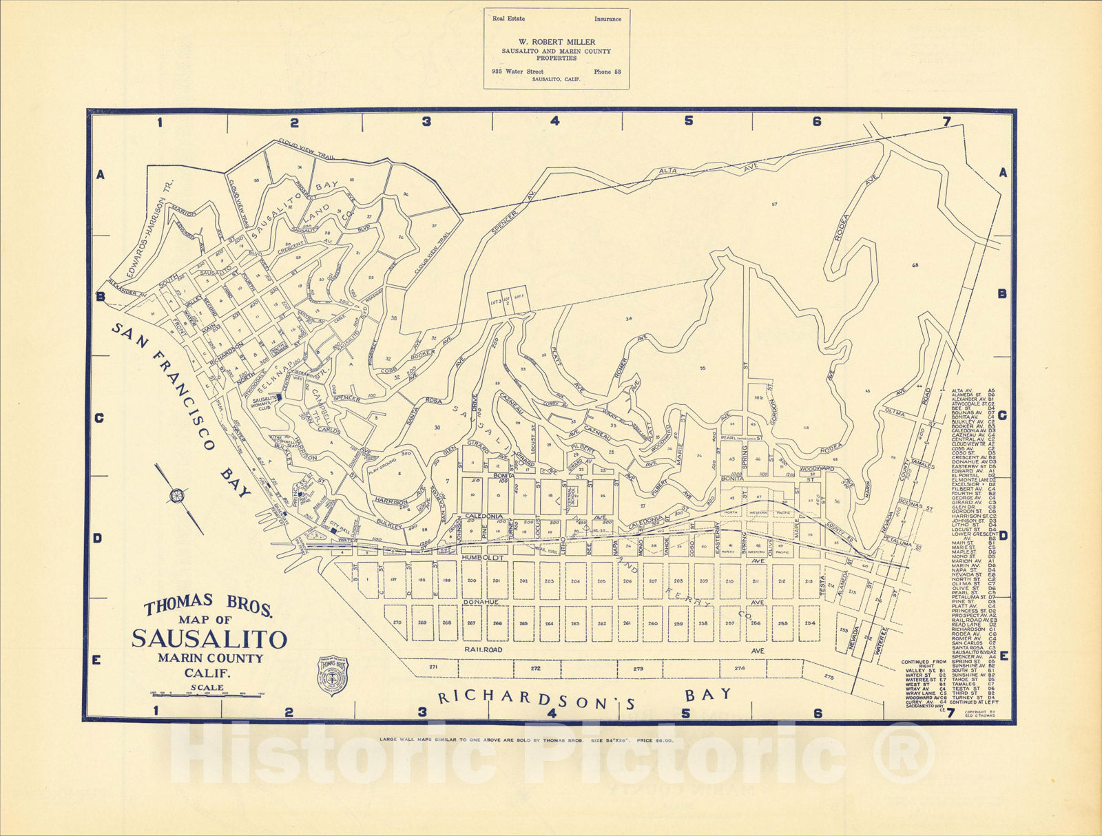 Historic Map : Map of Sausalito Marin County Calif. (and) Mill Valley ...