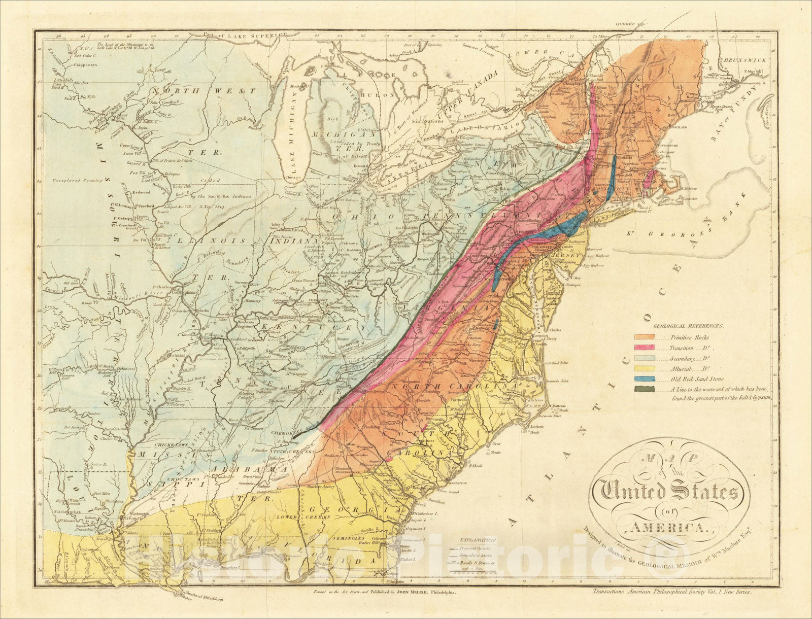 Historic Map : Map of the United States of America. Designed to illust ...
