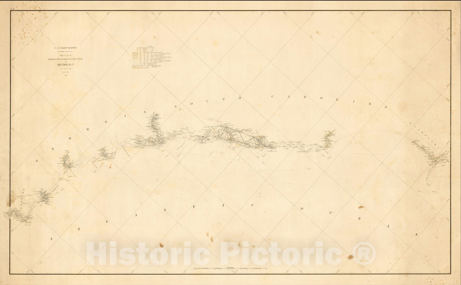 Historic Map : U.S. Coast Survey, Sketch E Showing The Progress OF The ...