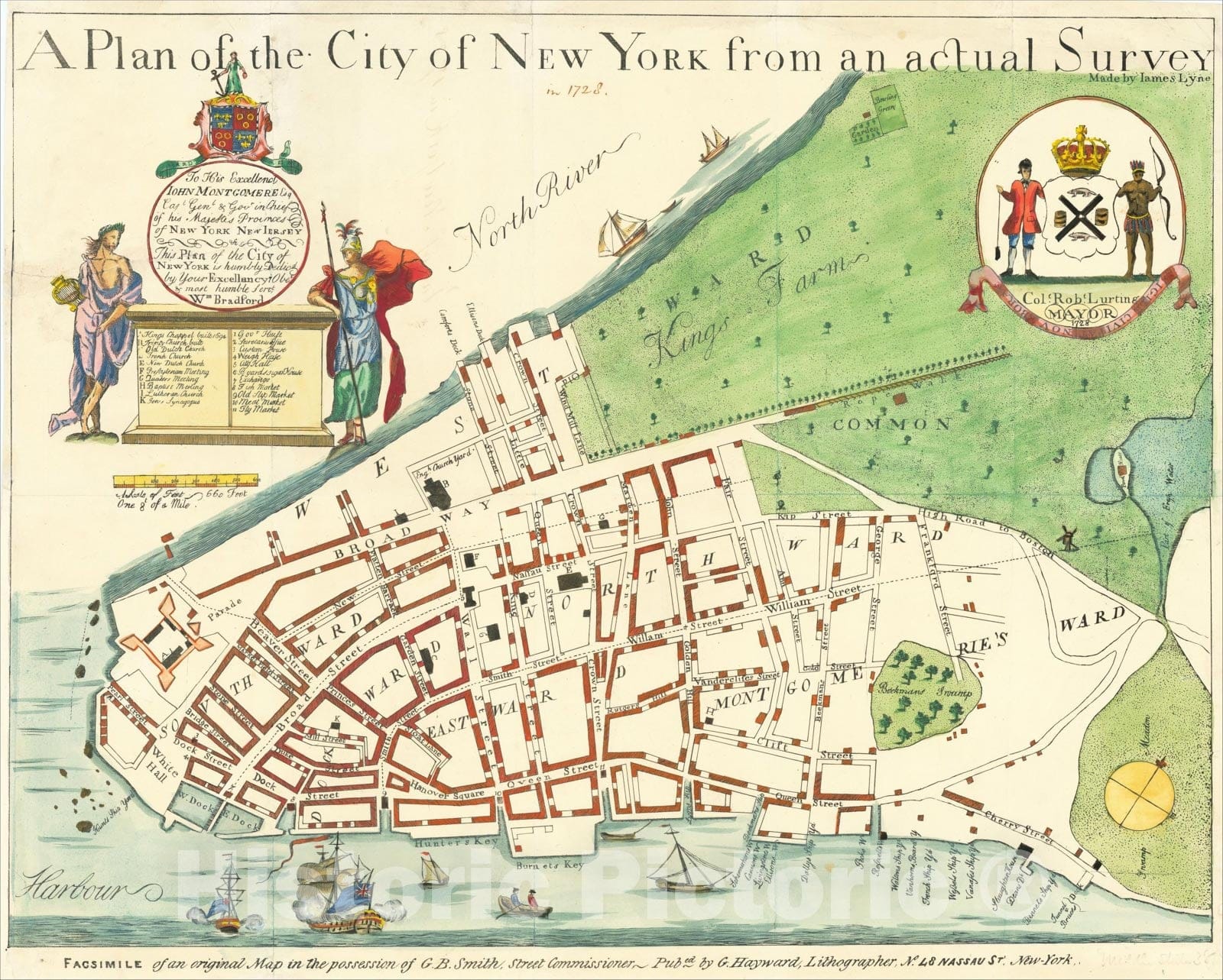 Historic Map : A Plan of The City of New York from an actual Survey, 1 ...