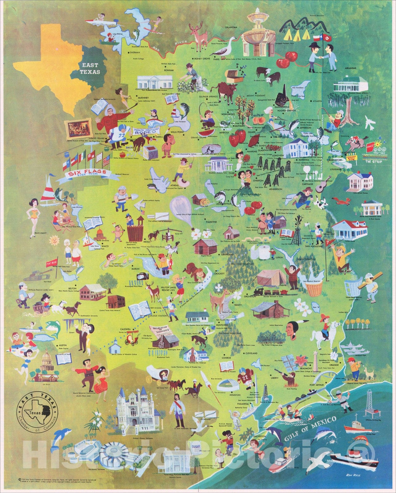 Historic Map : East Texas, 1966, Ron Rice, Vintage Wall Art – Historic ...
