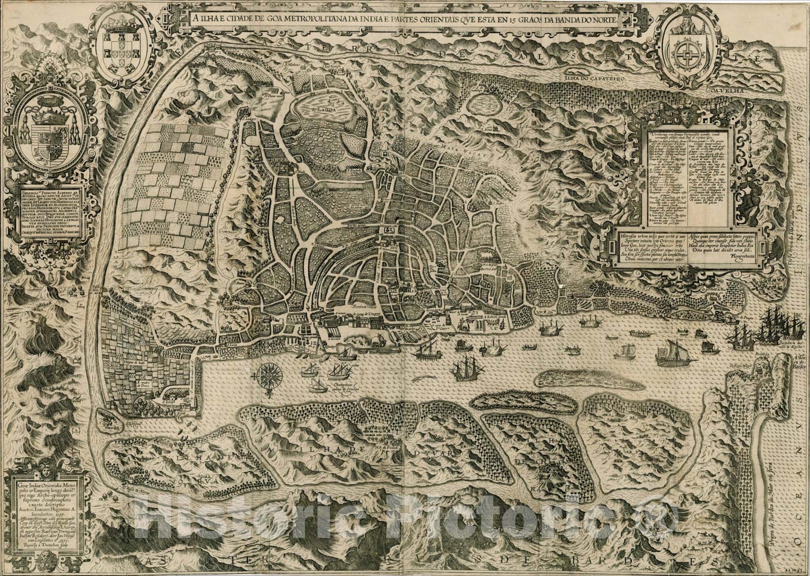 Historic Map : A Ilha e Cidade de Goa Metropolitana da India E Partes ...