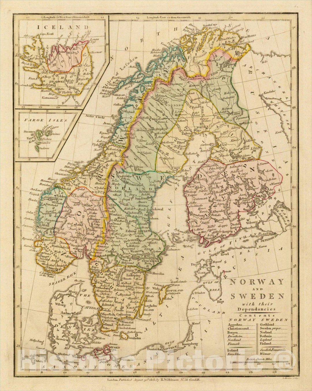 Historic Map : Norway and Sweden with their Dependancies [Inset map of ...