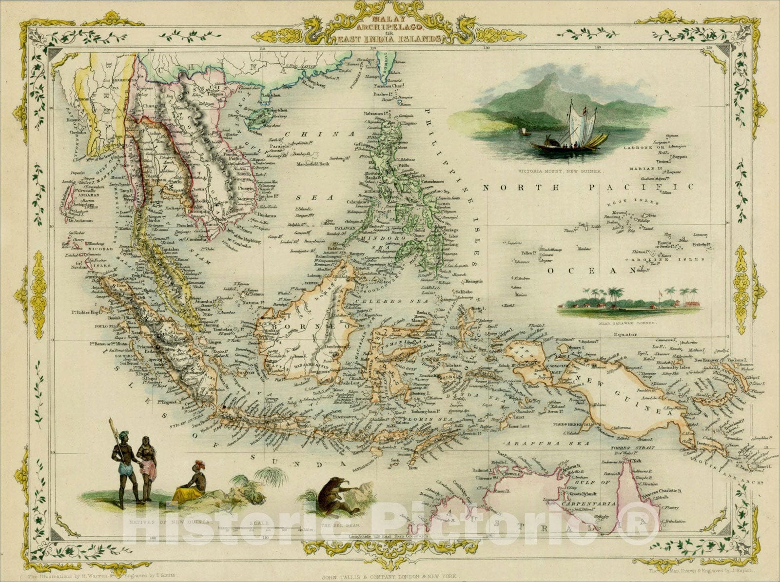 Historic Map : Malay Archipelago, or East India Islands, 1851, John Ta ...