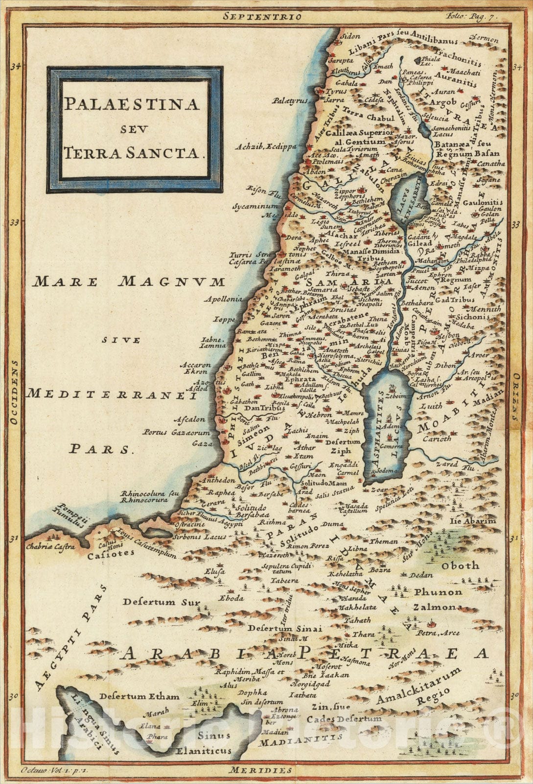 Historic Map : Palaestina seu Terra Sancta, 1780, Christoph Cellarius ...