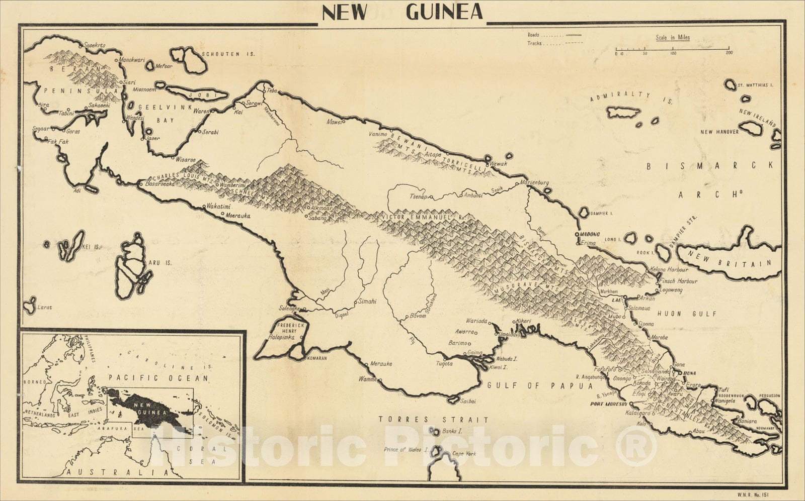 New Guinea WWII Map 1943 | Historical Battle Campaign Print – Historic ...