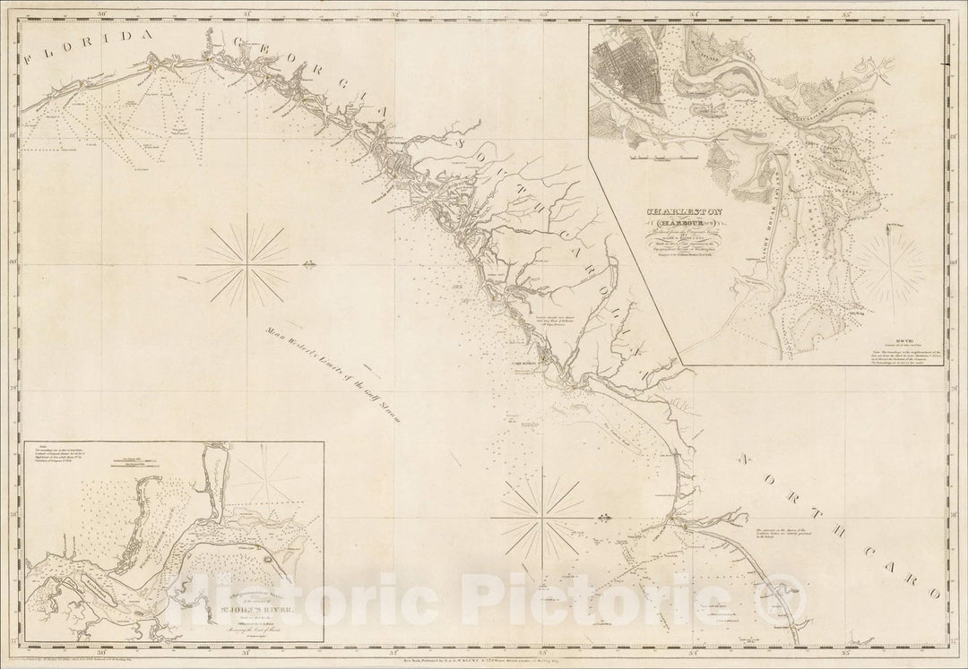 Historic Map : Coastal Chart of North Carolina, South Carolina, Georgi ...