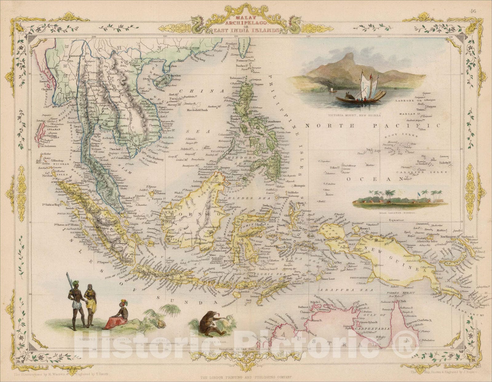 Historic Map : Malay Archipelago, or East India Islands, 1851, John Ta ...