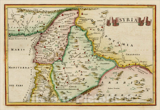 Historic Map : Syria, c1740, Christoph Cellarius, Vintage Wall Art ...