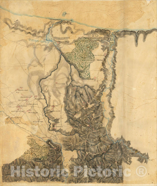 Historic Map : (Military Manuscript Map - Algeria) Boudouaou River Val ...