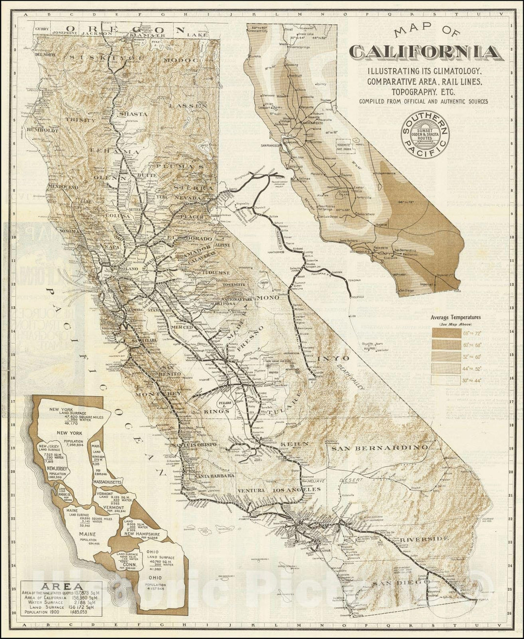 Historic Map : Map of California Illustrating Its Climatology, Compara ...