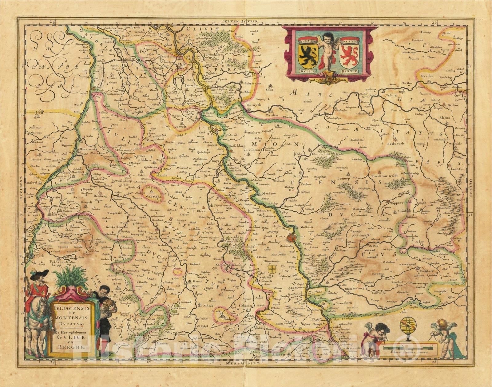 Historic Map : Iuliacensis et Montensis Ducatus. De Hertoghdomen Gulic ...