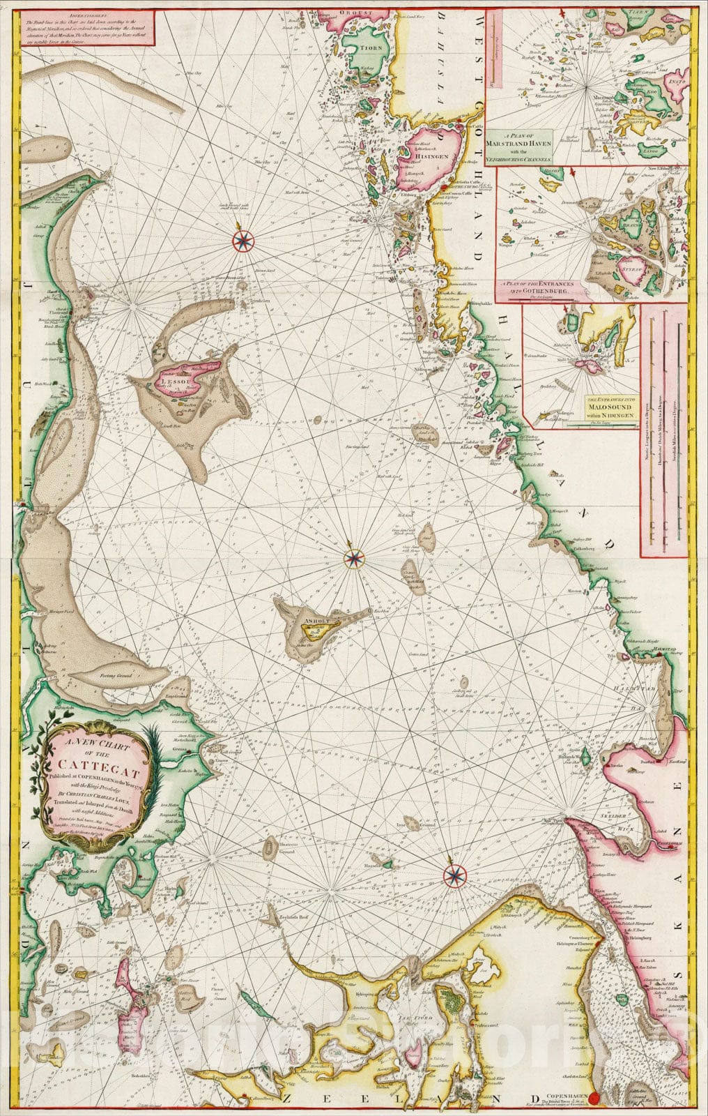 Historic Map : A New Chart of the Cattegat Published at Copenhagen, 17 ...