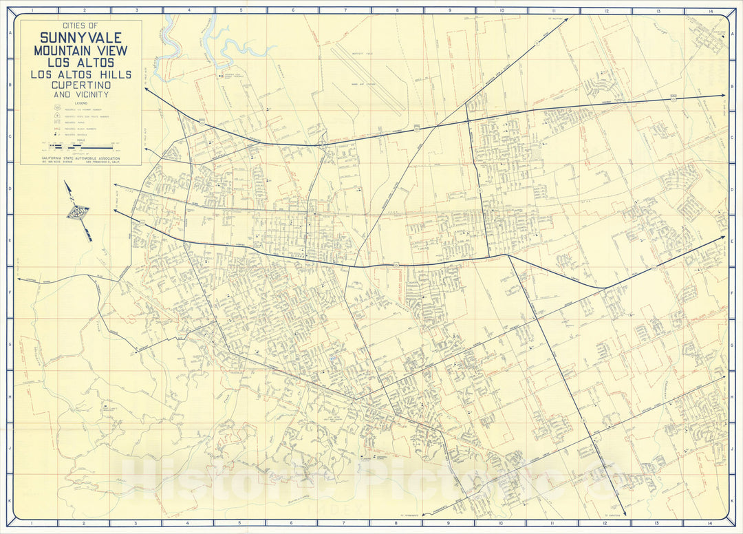 Historic Map : (Silicon Valley) Cities of Sunnyvale Mountain View Los ...