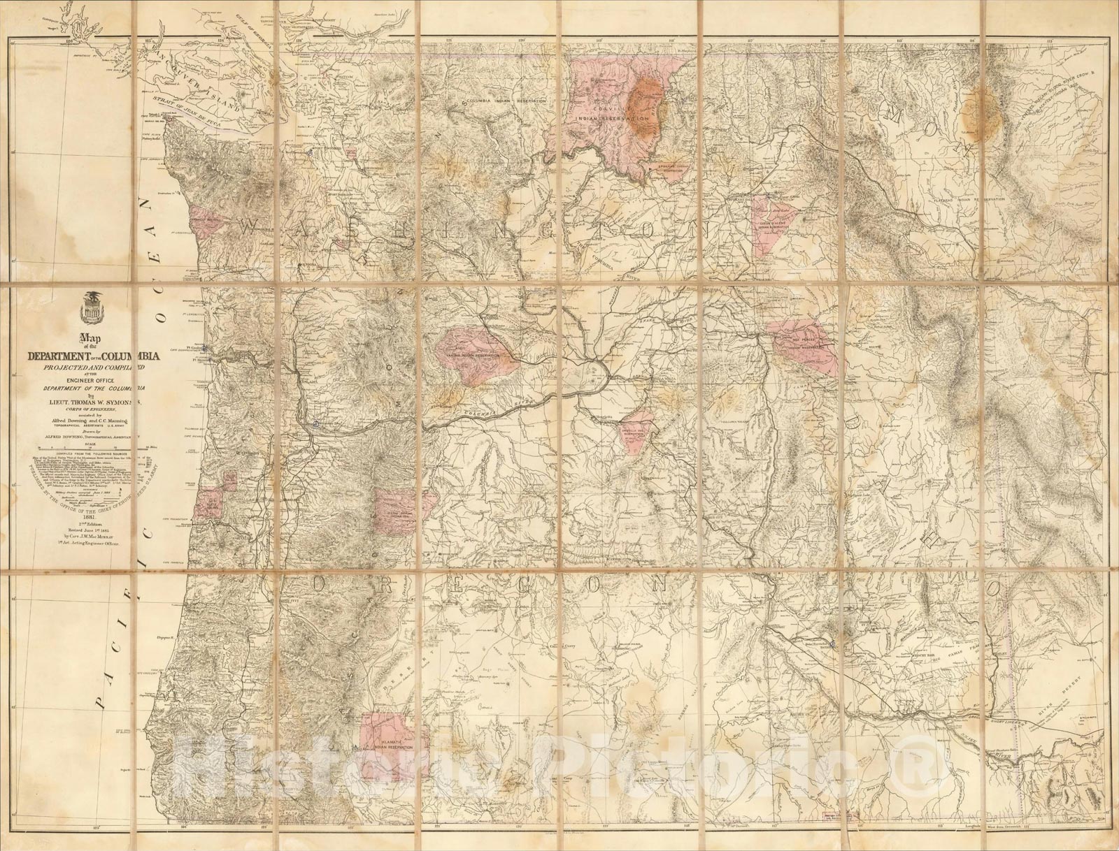 Historic Map : Map of the Department of the Columbia Projected And, 18 ...