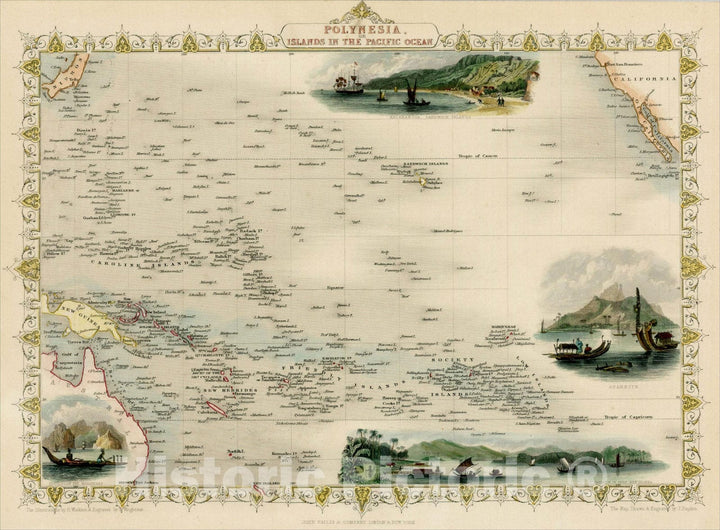 Historic Map : Polynesia, or Islands In the Pacific Ocean, 1851, John ...