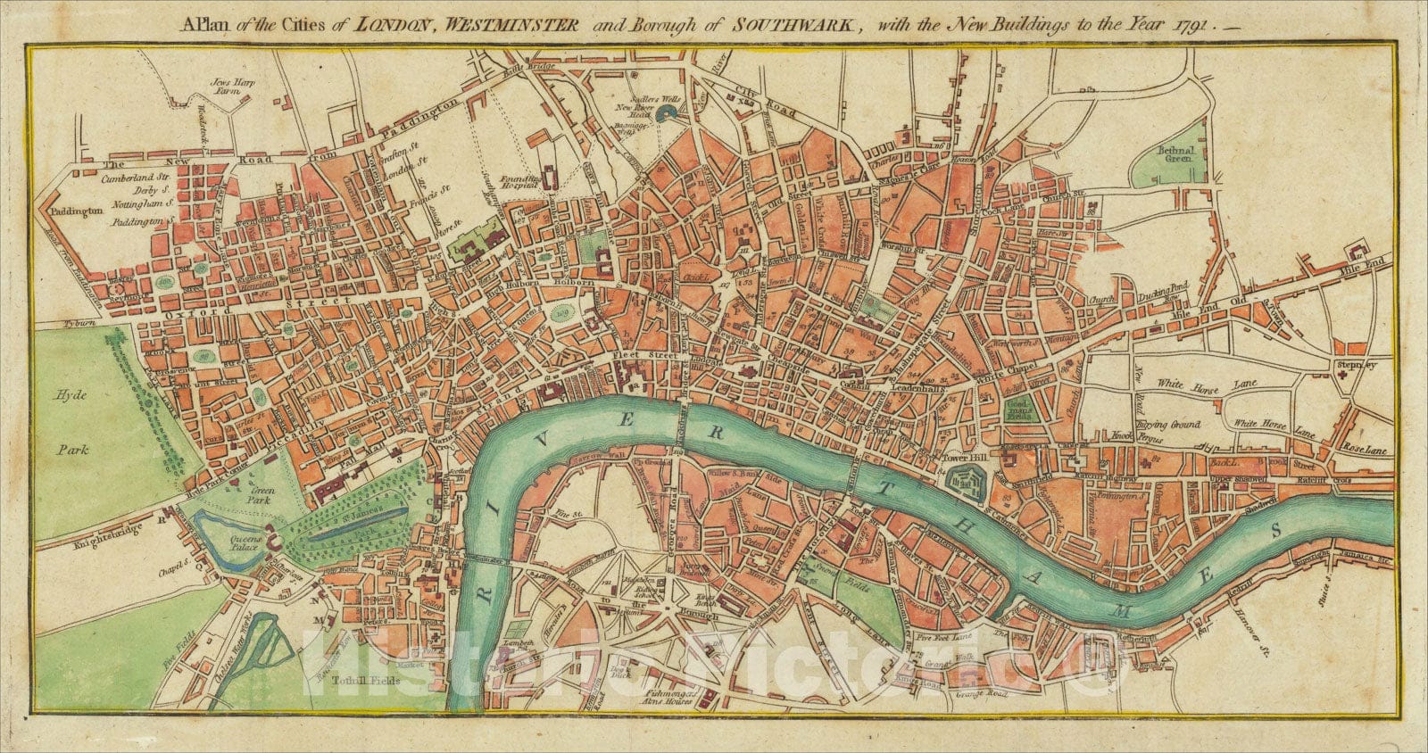 Historic Map : A Plan of the Cities of London, Westminster and Borough ...