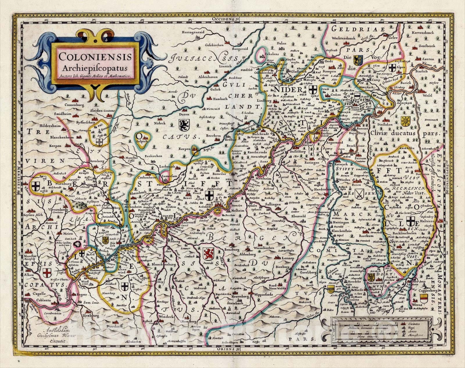 Historic Map : Coloniensis Archiepiscopatus, c1688, , Vintage Wall Art ...