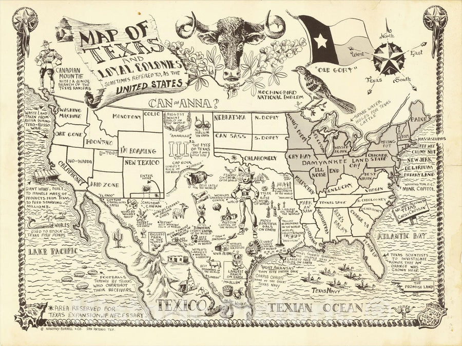Historic Map : Map of Texas and Loyal Colonies Sometimes Referred To A ...