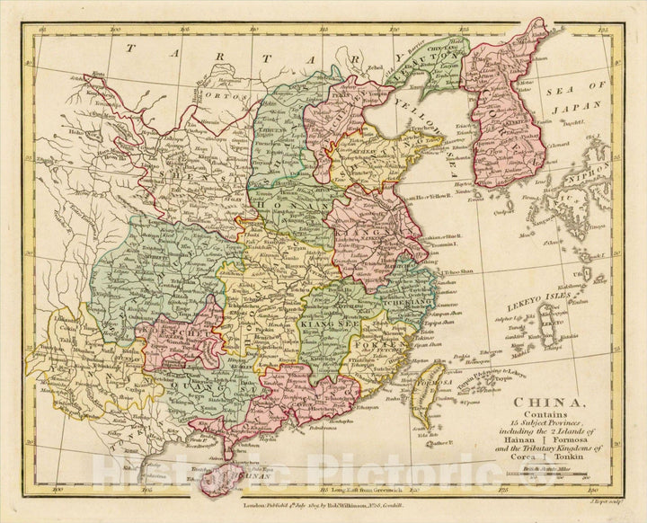 Historic Map : China, Contains 15 Subject Provinces, including the 2 I ...