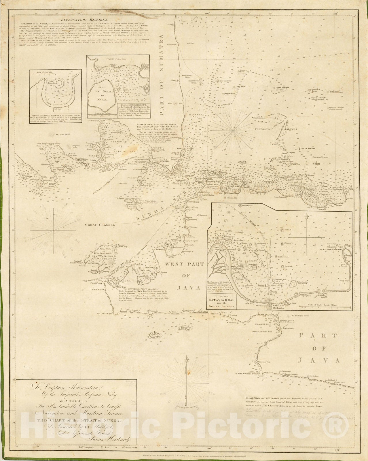 Historic Map : Straits of Sunda and Western Java -- Batavia Roads, Cha ...
