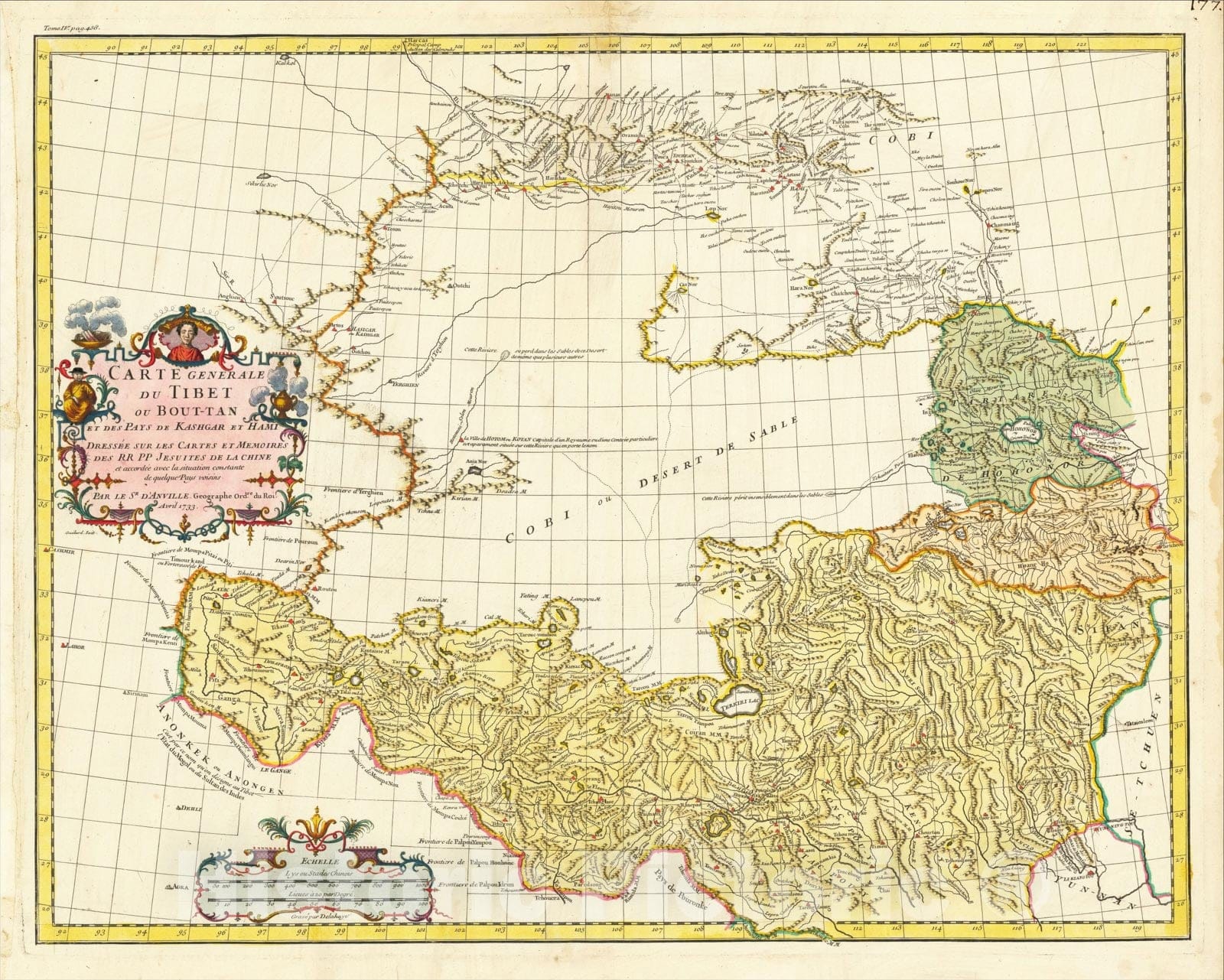 Historic Map : Carte Generale Du Tibet ou Bout-Tan Et Des Pays De Kash ...