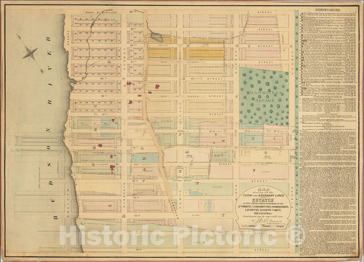 Historic Map : Farm and Boundary Lines of the Estates of the Apthorpe ...