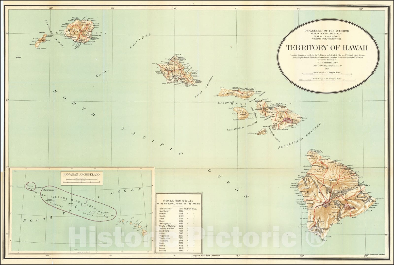 Historic Map : Map Of The Territory of Hawaii, 1921, U.S. General Land ...