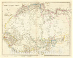 Historic Map : North Western Africa, 1861, John Arrowsmith, Vintage Wa ...