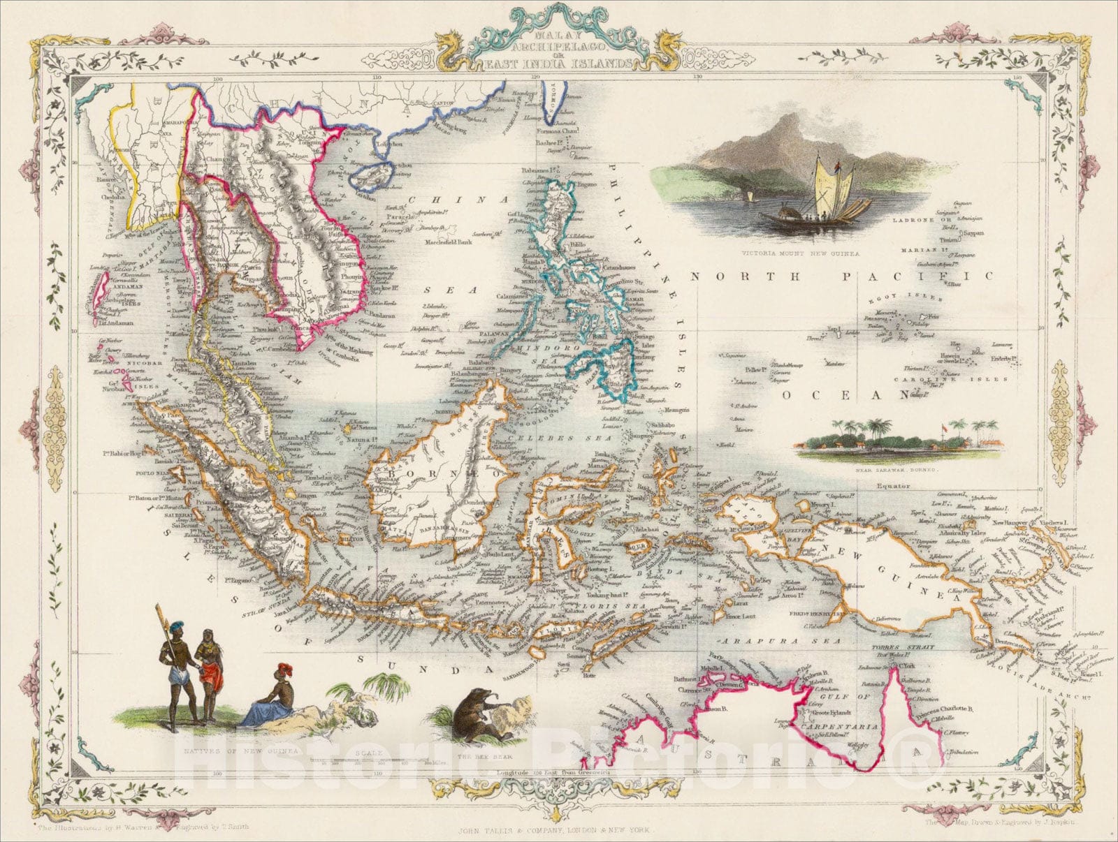 Historic Map : Malay Archipelago, or East India Islands, 1851, John Ta ...