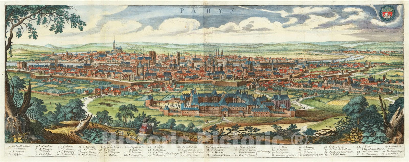 Historic Map : Parys, 1648, Matthaus Merian, Vintage Wall Art ...