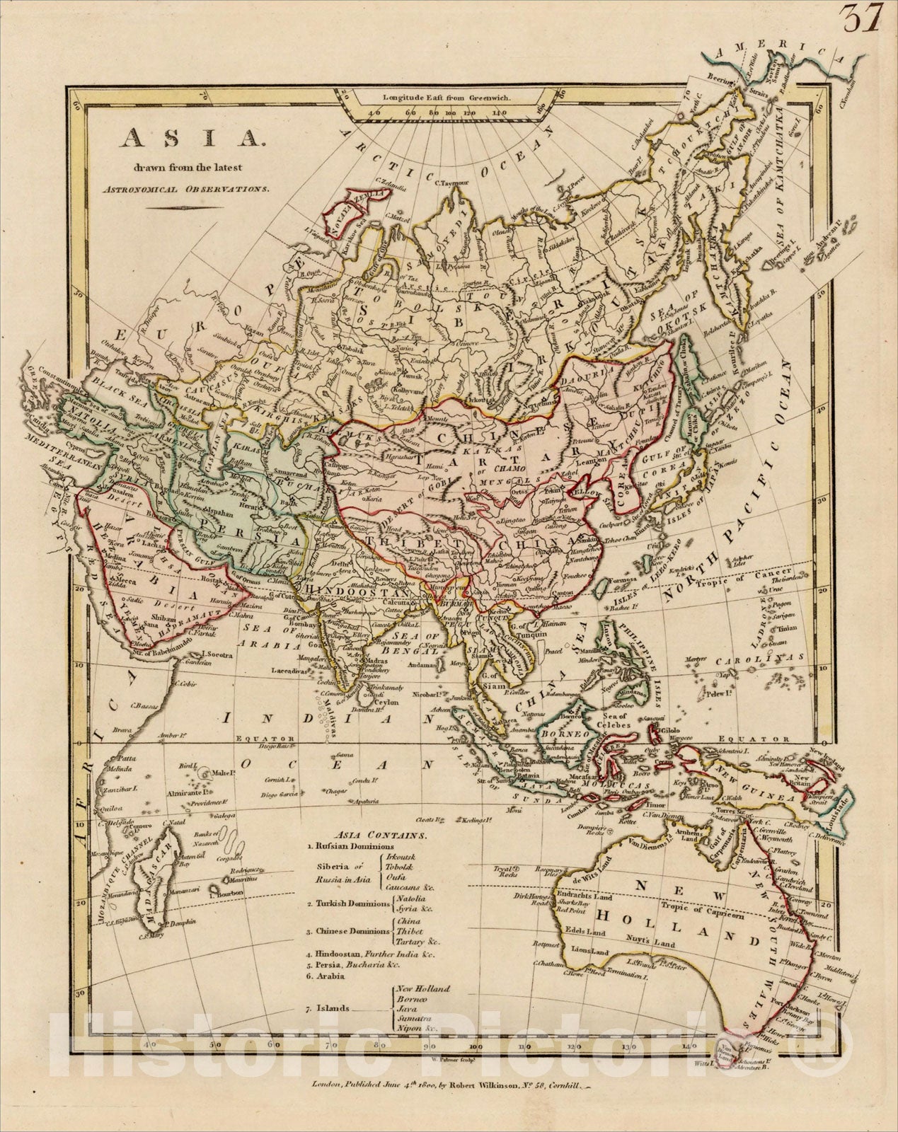 Historic Map : Asia, drawn from the latest Astronomical Observations ...