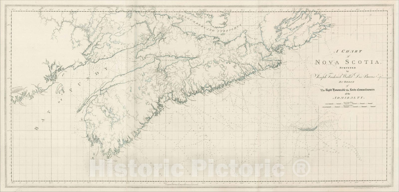 Historic Map : A Chart of Nova Scotia, Surveyed by Joseph Frederick Wa ...