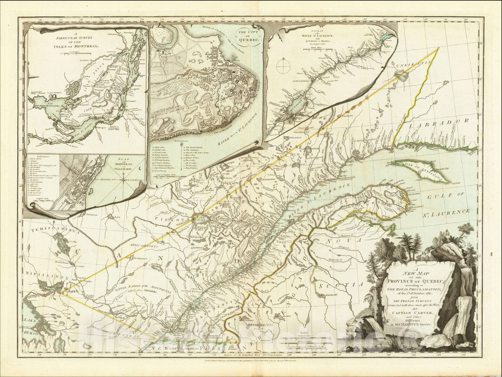 Historic Map : A New Map of the Province of Quebec, 1776, Robert Sayer ...