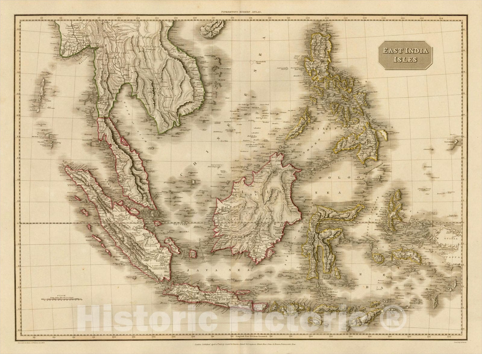 Historic Map : East India Isles, 1813, John Pinkerton, v1, Vintage Wal ...