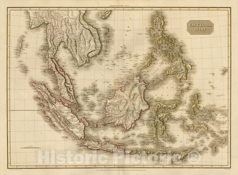 Historic Map : East India Isles, 1813, John Pinkerton, v1, Vintage Wal ...