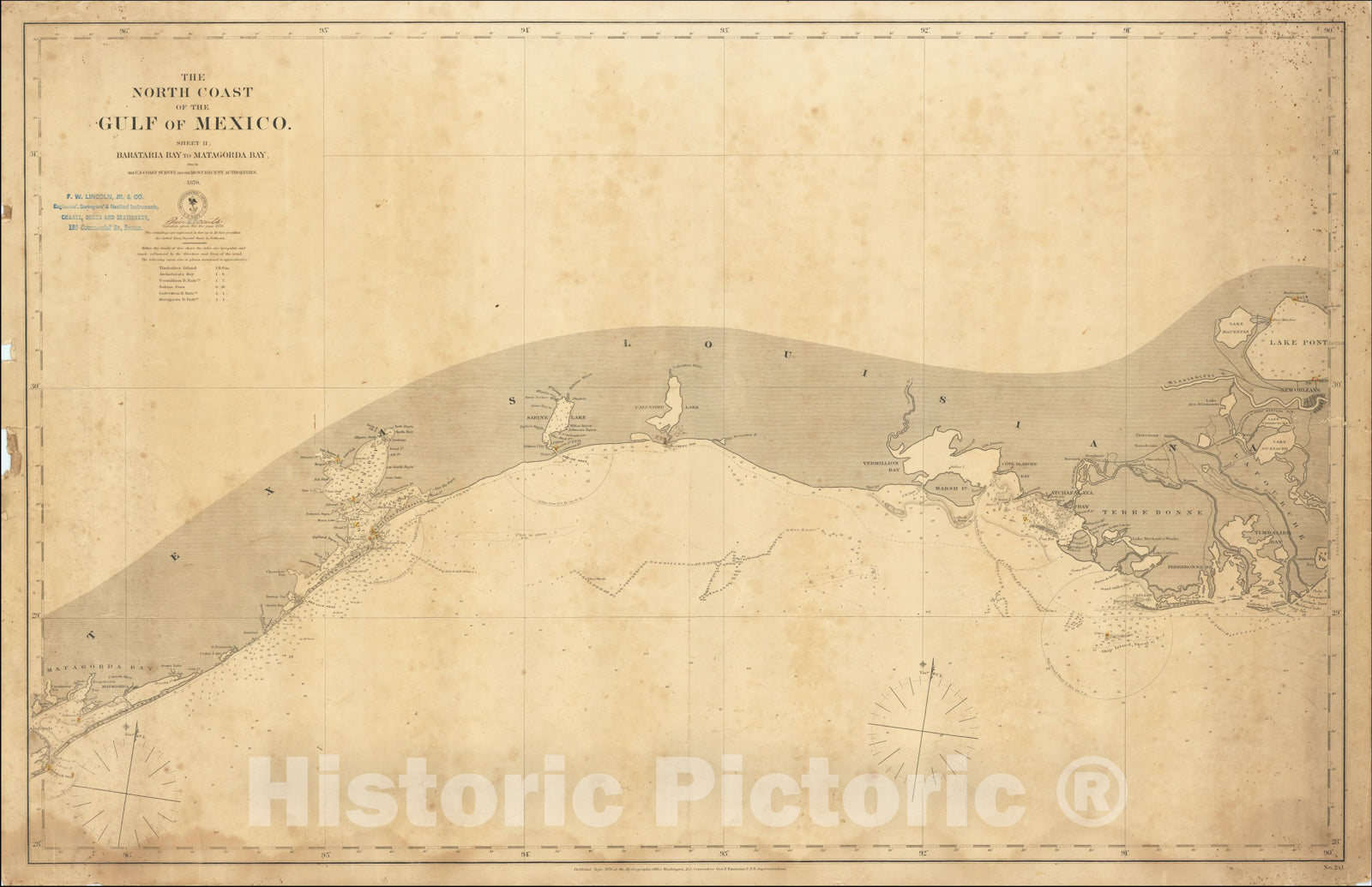 Historic Map : The North Coast of the Gulf of Mexico. Sheet II. Barata ...